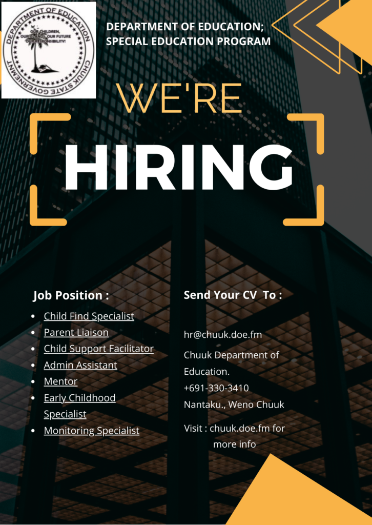 Job Vacancy - Chuuk DOE